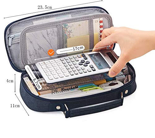 Pen case Pencil case Large capacity Fashionable Pencil case Boys Girls Elementary school students Junior high school students High school students University students For working adults (grey)