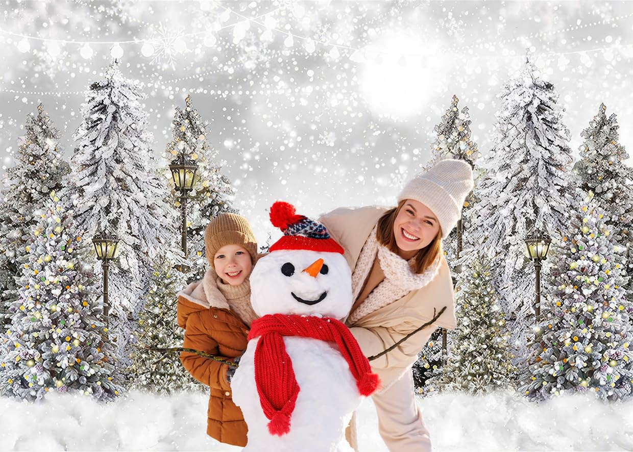 Alltten Winter Backdrop Winter Wonderland Backdrops Christmas Party Photo Banner 7x5ft F100