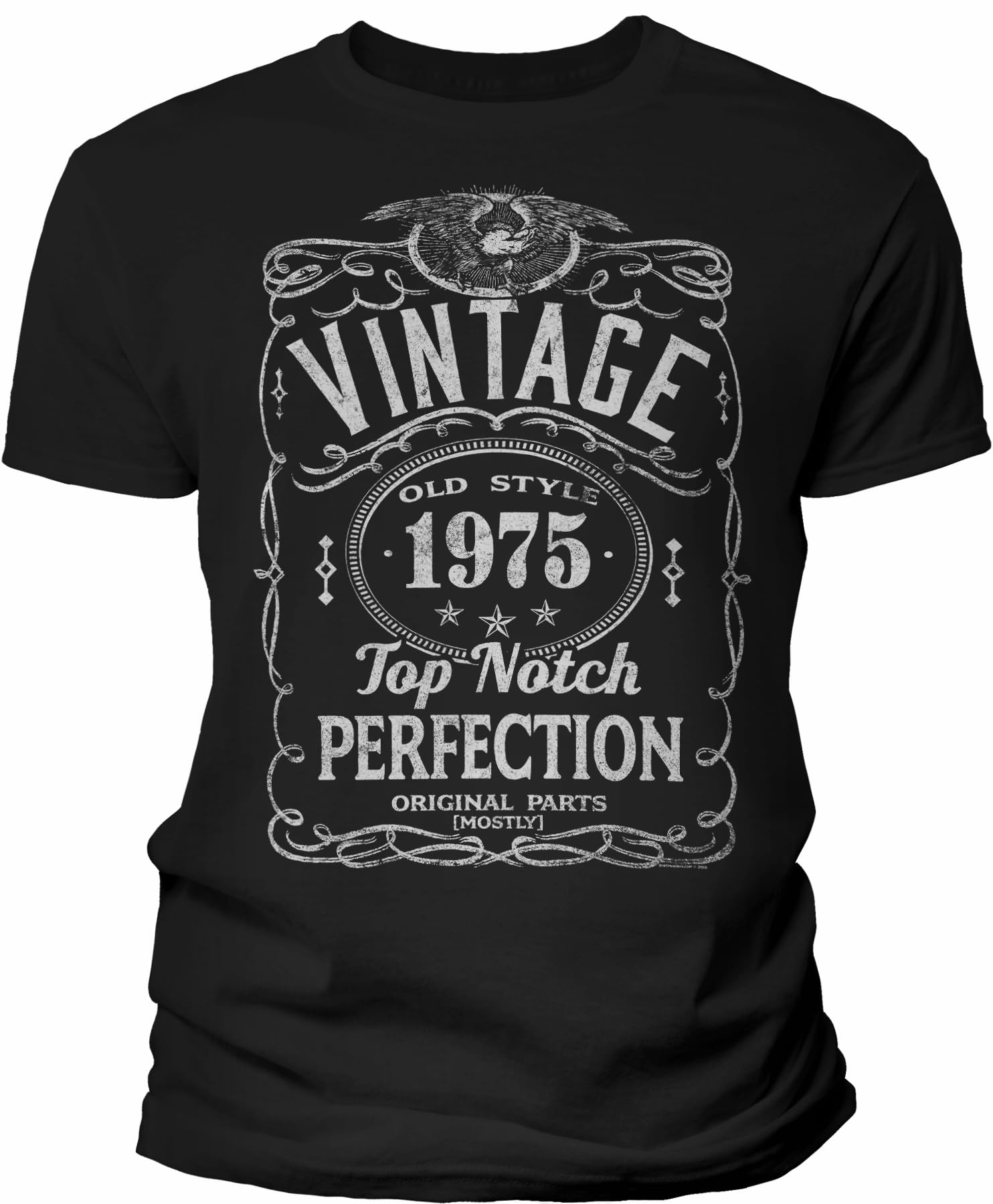 50th Birthday Gift Shirt for Men - Vintage 1975 Top Notch Perfection - Black-Md