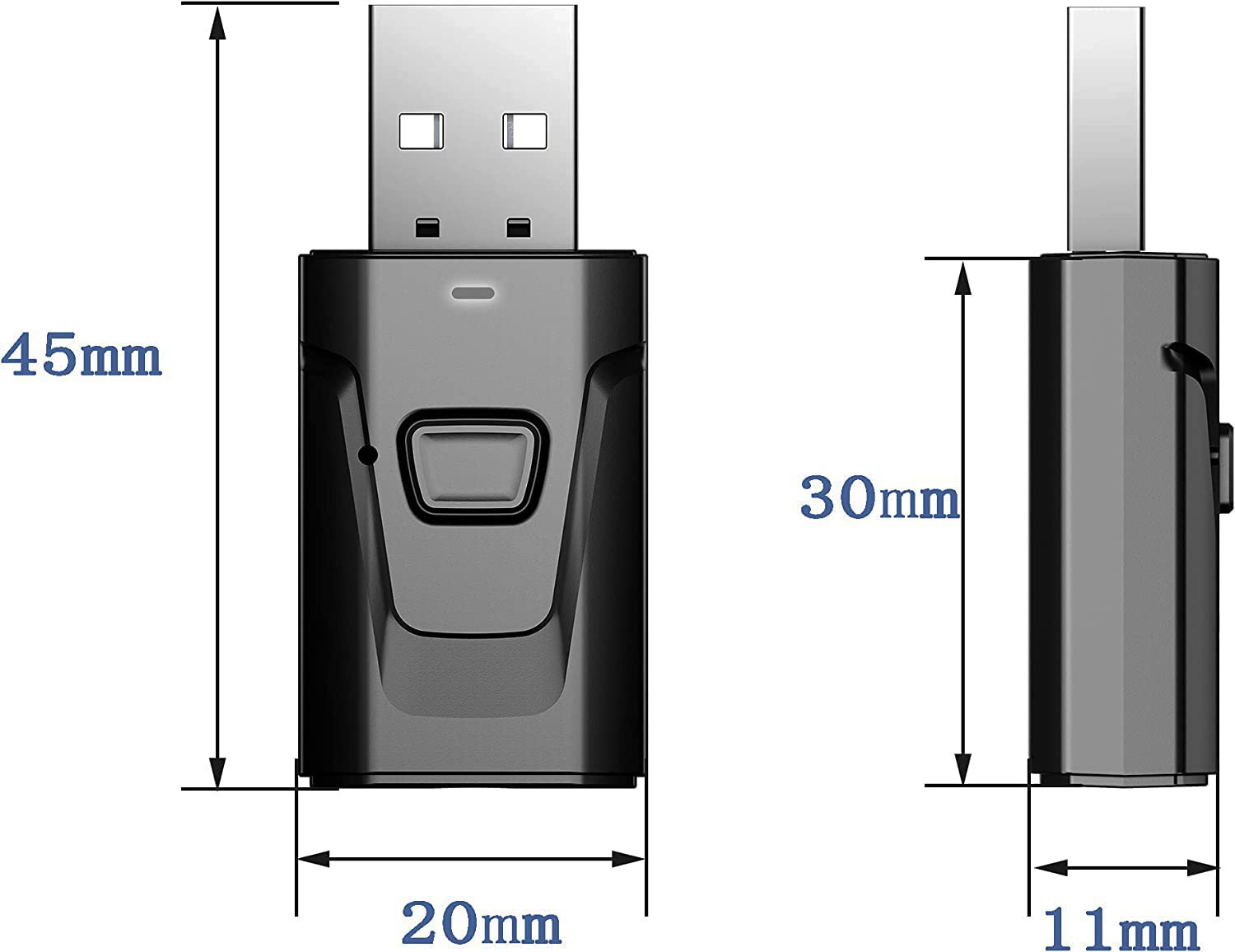 SHANFEILU USB BT 5.0 Adapter 4-in-1 Wireless Stereo Audio Transmitter Receiver Adapter with 3.5mm AUX for Car Aux PC TV Speaker Home Audio System