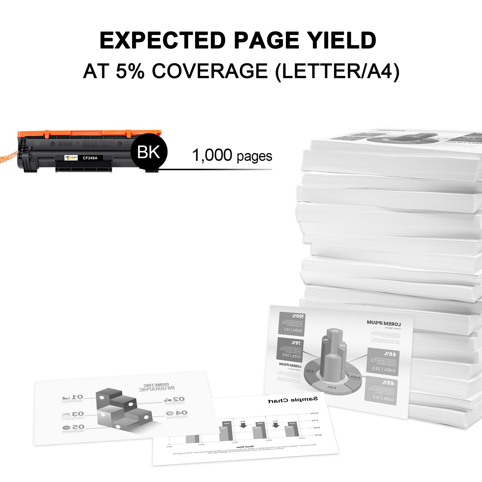 Toner Bank Compatible Toner Cartridge Replacement for HP 48A CF248A Toner Cartridge HP Pro M15w MFP M29w M28w Toner M15a M28a M29a M16a M16w M15 M29 M28 M31 Toner Printer Ink (Black, 2-Pack)