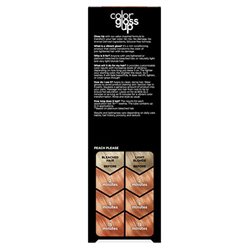 Clairol Color Gloss Up Temporary Hair Dye, Peach Please Hair Color, Pack of 1