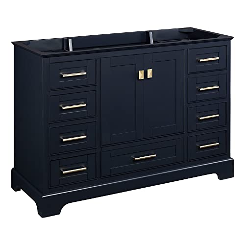 Signature Hardware 953665-48-RUMB-0 Quen 48" Free Standing Single Basin Vanity Set with Cabinet, Vanity Top, and Undermount Sink - No Faucet Holes