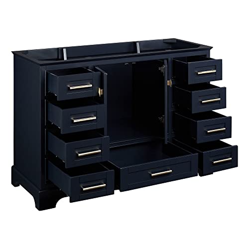 Signature Hardware 953665-48-RUMB-0 Quen 48" Free Standing Single Basin Vanity Set with Cabinet, Vanity Top, and Undermount Sink - No Faucet Holes