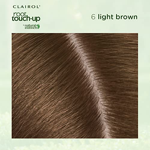 Clairol Root Touch-Up by Natural Instincts Permanent Hair Dye, 6 Light Brown Hair Color, Pack of 1