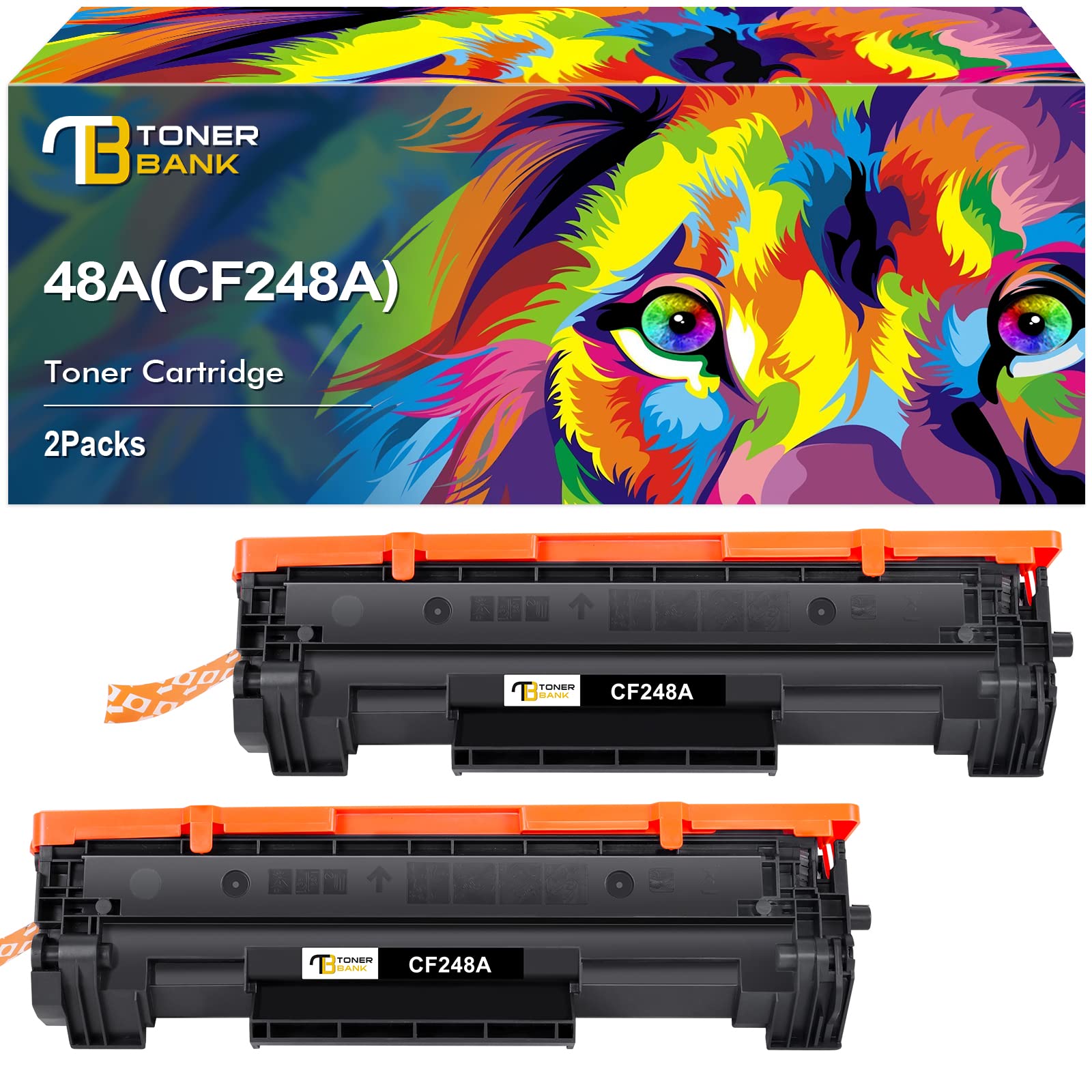 Toner Bank Compatible Toner Cartridge Replacement for HP 48A CF248A Toner Cartridge HP Pro M15w MFP M29w M28w Toner M15a M28a M29a M16a M16w M15 M29 M28 M31 Toner Printer Ink (Black, 2-Pack)