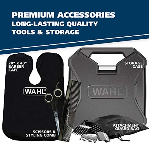 Wahl USA Elite Pro High-Performance Corded Home Haircut & Grooming Kit for Men β Electric Hair Clipper β Model 79602