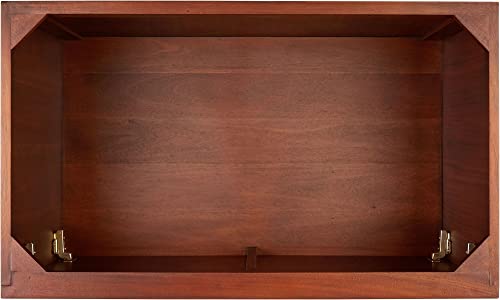 Signature Hardware 953364-36-RUMB-8 Novak 36" Free Standing Single Vanity Set with Mahogany Cabinet, Vanity Top and Rectangular Undermount Vitreous China Sink - 8" Faucet Holes