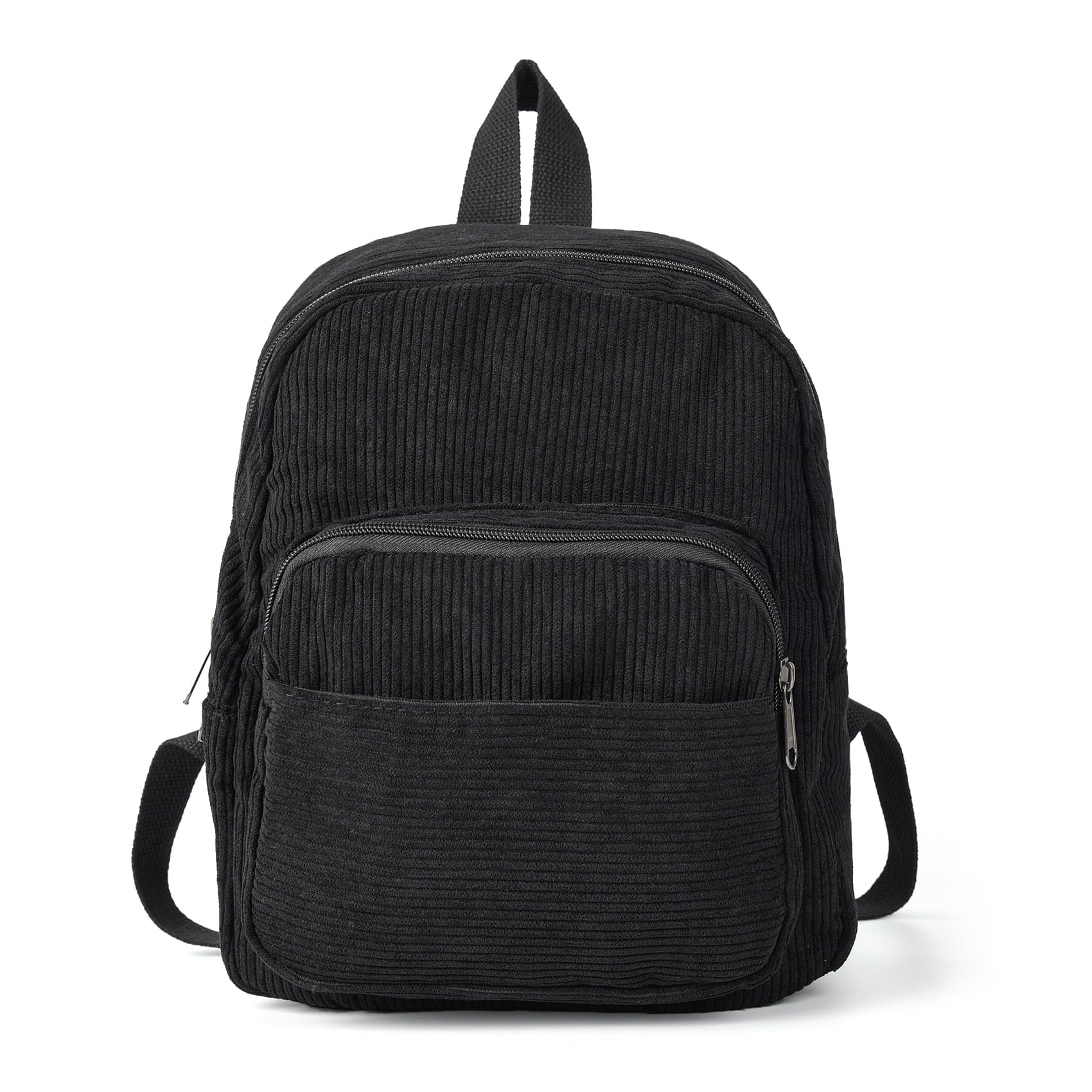 Didida Mini Corduroy Backpack Purse for Women Aesthetic Backpack Small Back Pack Purse Cute Mini Backpacks (Black)