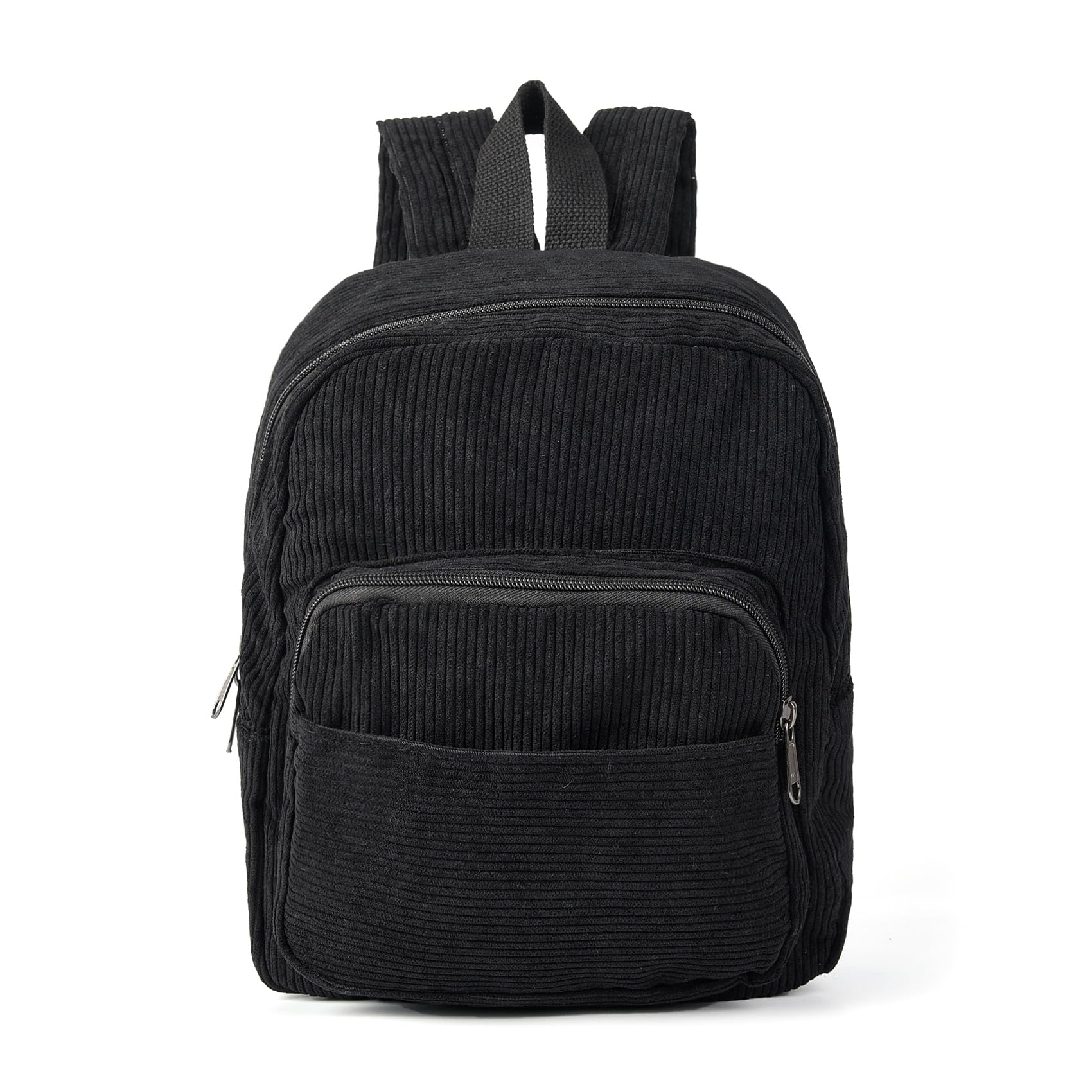 Didida Mini Corduroy Backpack Purse for Women Aesthetic Backpack Small Back Pack Purse Cute Mini Backpacks (Black)
