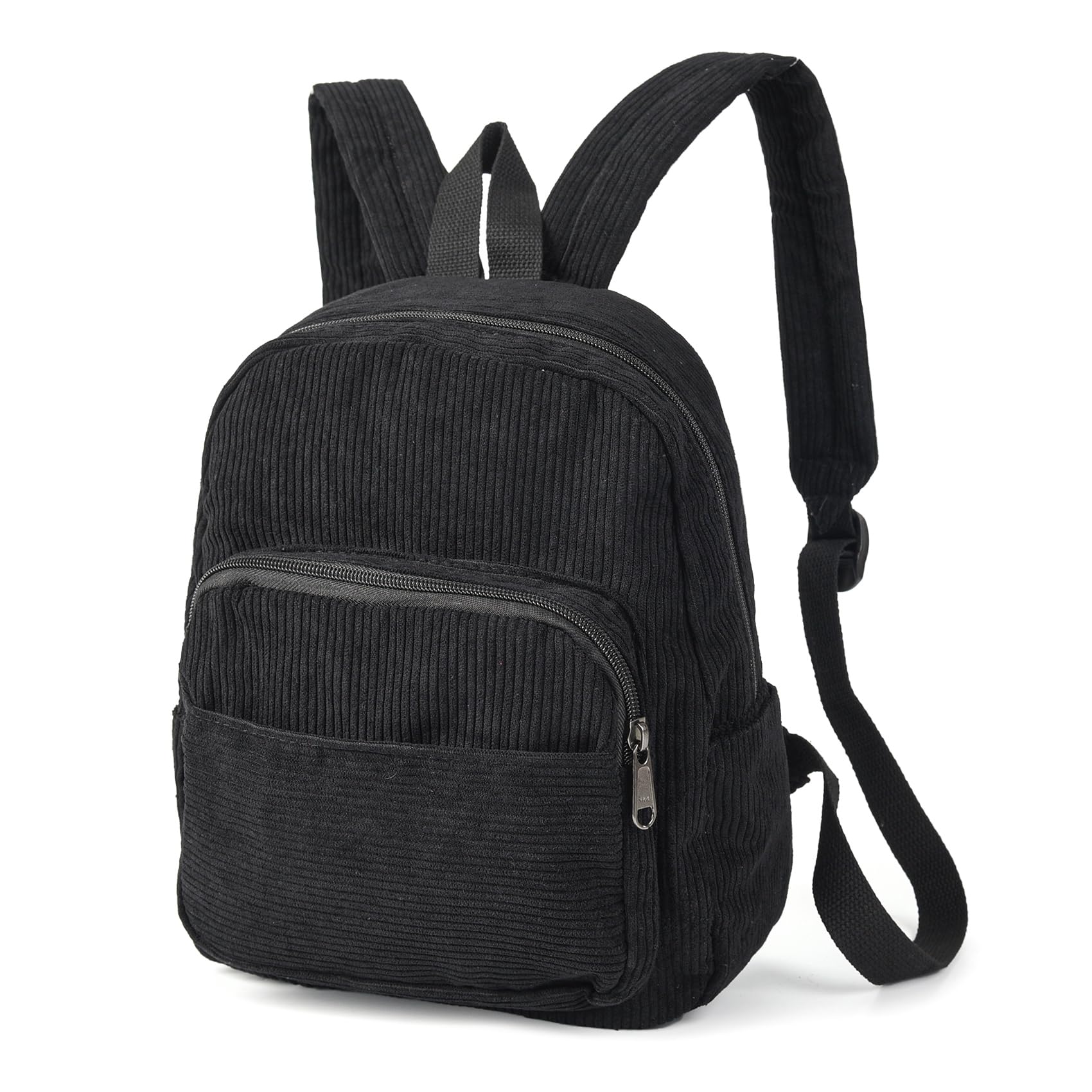 Didida Mini Corduroy Backpack Purse for Women Aesthetic Backpack Small Back Pack Purse Cute Mini Backpacks (Black)