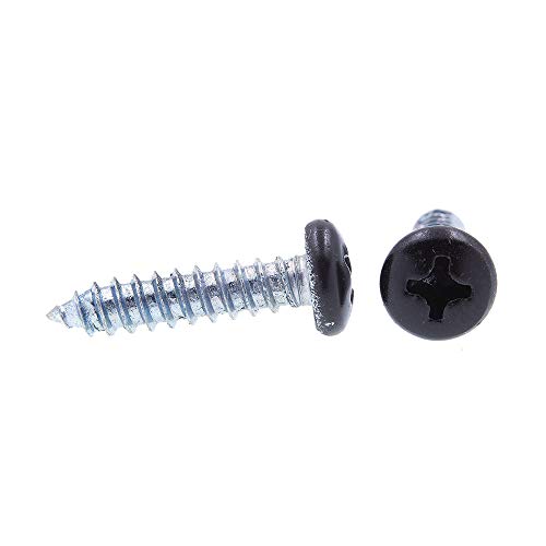 Prime-Line 9154733 Sheet Metal Screws, Self-Tapping, Pan Head, Phillips Drive, #8 X 3/4 in, Zinc Plated Steel With Black Head, (25-pack)