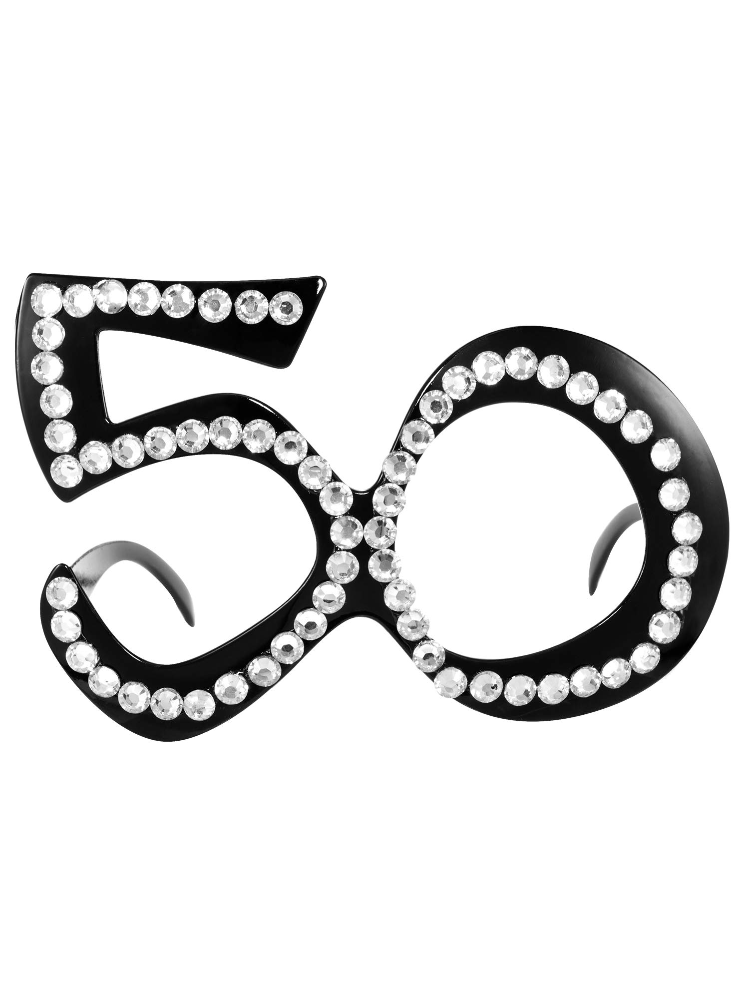 Frienda 9 Pairs 50th Birthday Glasses with Rhinestones Costume Sunglasses Novelty Eyewear Celebration Decoration(Black)