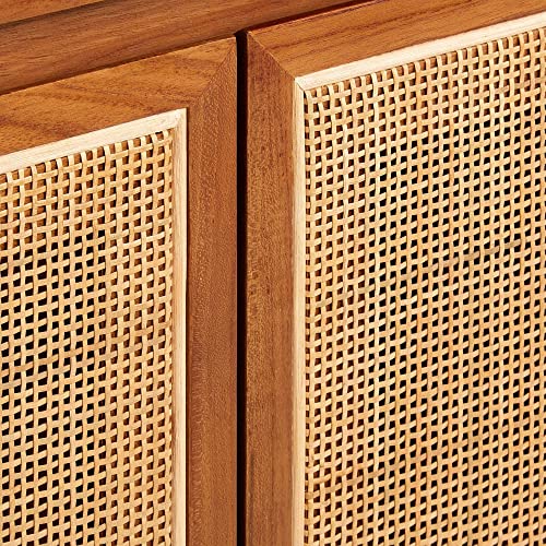 Signature Hardware 953674-48-RUMB-8 Simien 48" Single Vanity Set with Teak Cabinet, Vanity Top and Rectangular Undermount Sink - 8" Faucet Holes