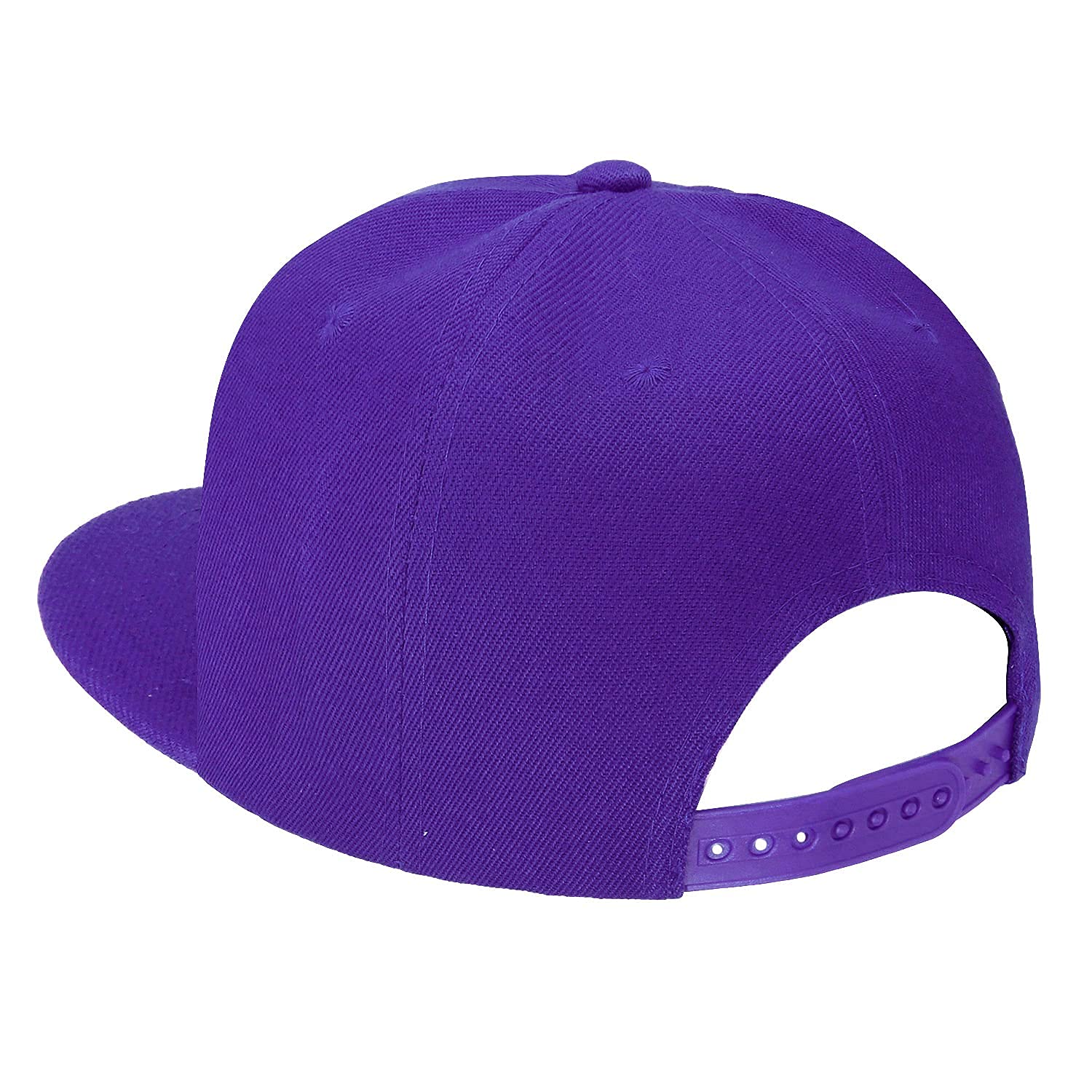 Falari Snapback Hat Cap Hip Hop Style Flat Bill Blank Solid Color Adjustable Size G201-26-Purple
