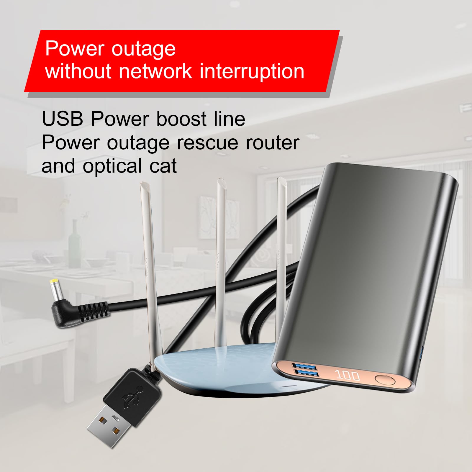 YAXIGE USB 5V to 12V DC Socket Mobile Cable 4mm x 1.7mm, Compatible with Dot Devices, USB Boost Converter Cable, Power Adapter Cable, LED Small Lighting, Small Fan Speaker