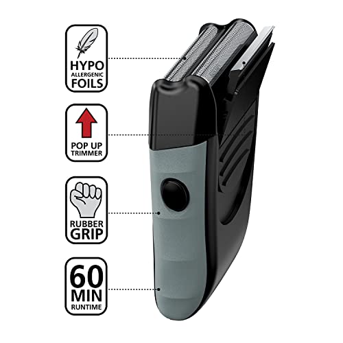 Wahl Bump-Free Rechargeable Foil Shaver with Hypoallergenic Titanium Cutters for Close, Smooth Shaving - Model 7339-300W