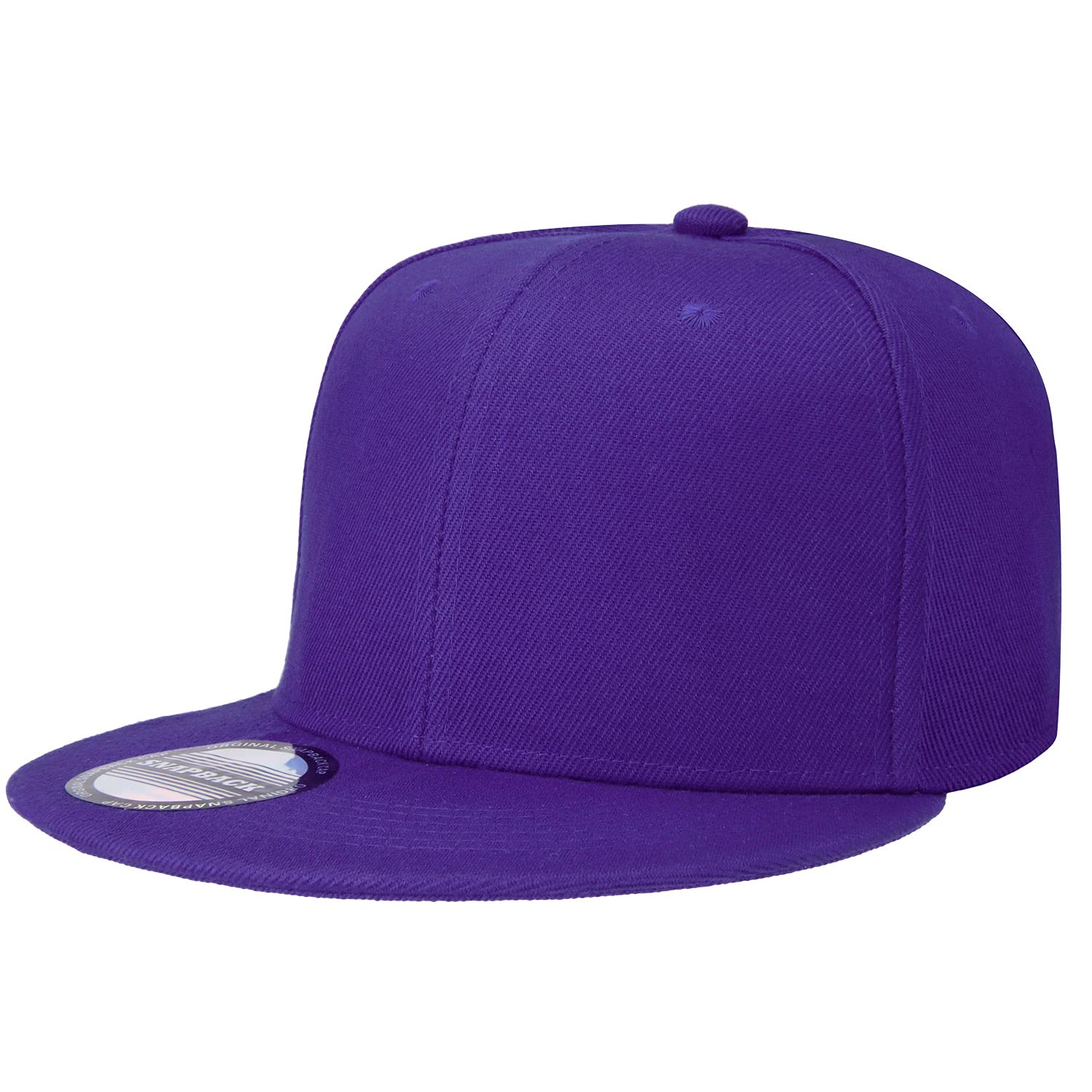 Falari Snapback Hat Cap Hip Hop Style Flat Bill Blank Solid Color Adjustable Size G201-26-Purple
