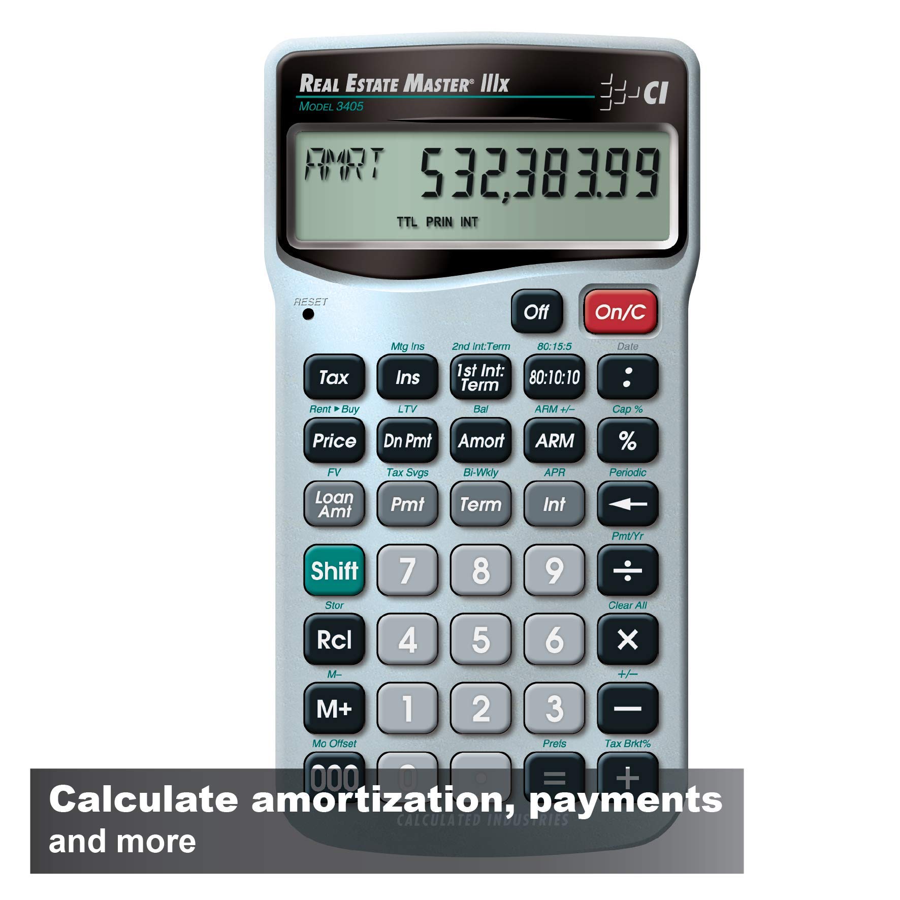 Calculated Industries 3405 Real Estate Master IIIx Residential Real Estate Finance Calculator & Real Estate License Exams for Dummies with Online Practice Tests