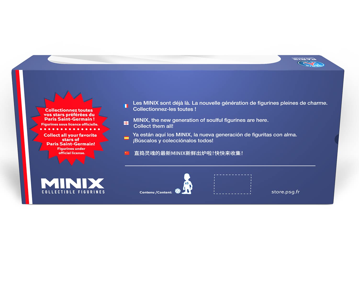 MINIX Figure 7 Cms Pack of 5 (Branches, Neymar, Messi, Mbappé, Donnaruma) from PSG