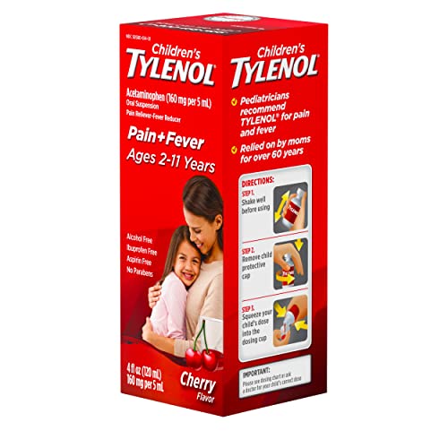 Tylenol Children's Oral Suspension Medicine with Acetaminophen, Cherry, 4 Fl Oz