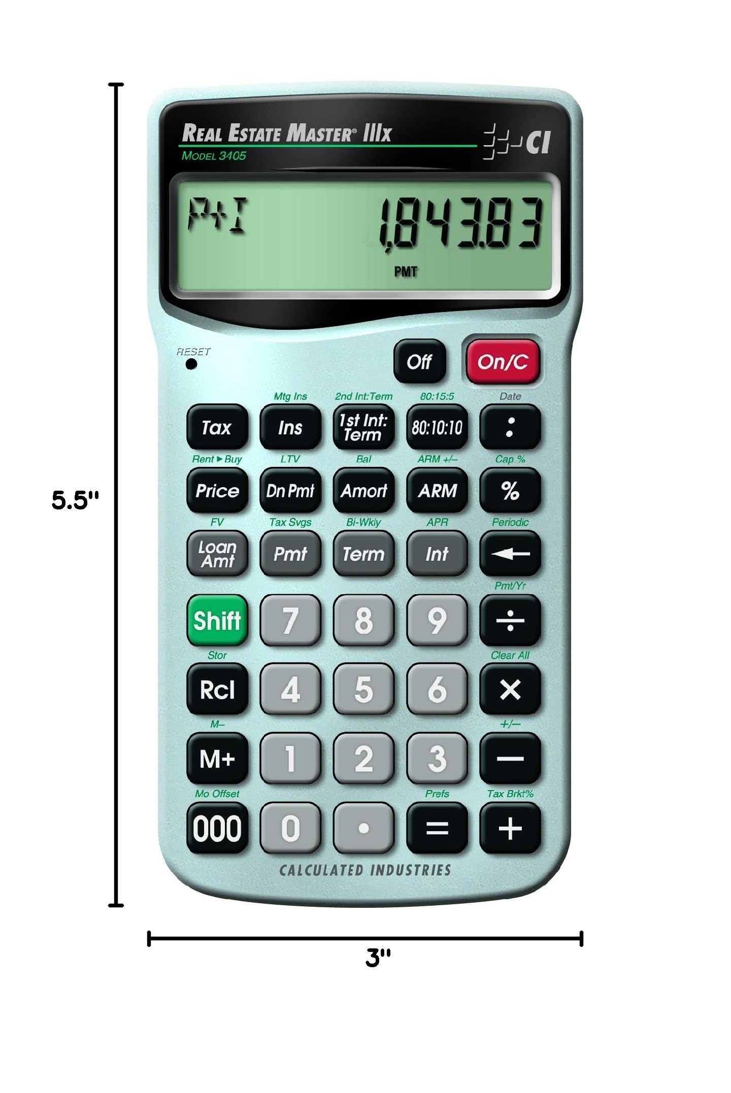 Calculated Industries 3405 Real Estate Master IIIx Residential Real Estate Finance Calculator & Real Estate License Exams for Dummies with Online Practice Tests