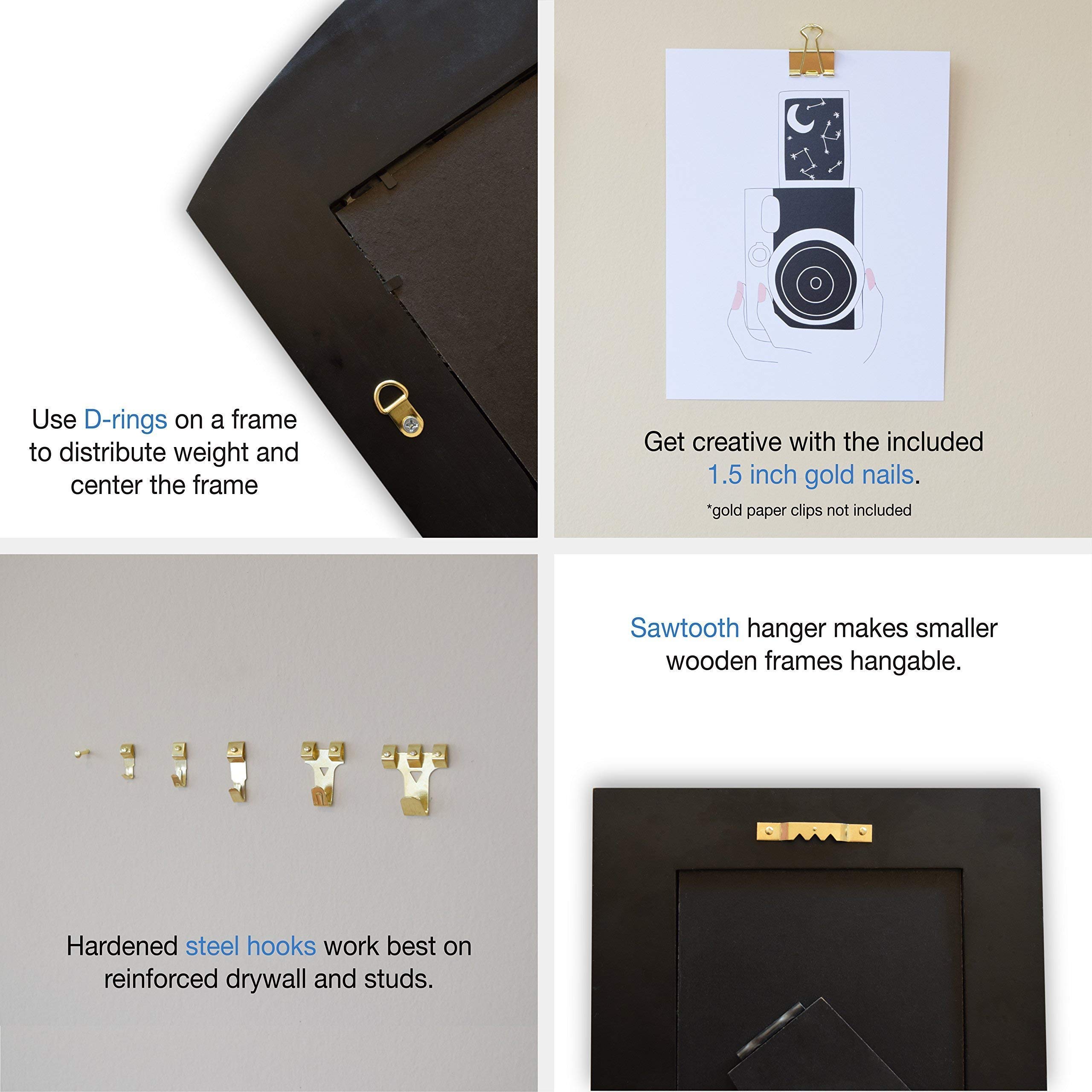 Assorted Picture Hanging Kit | 220 Piece Assortment with Wire, Picture Hangers, Hooks, Nails and Hardware for Frames