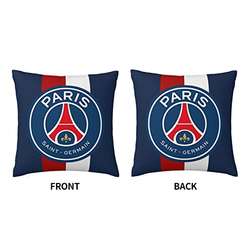 xfeiqzu Paris Saint Germain Throw Pillow Covers Square Decorative Pillowcase Cushion Case for Bedroom Living Room Couch Sofa Bed 18x18 Inch
