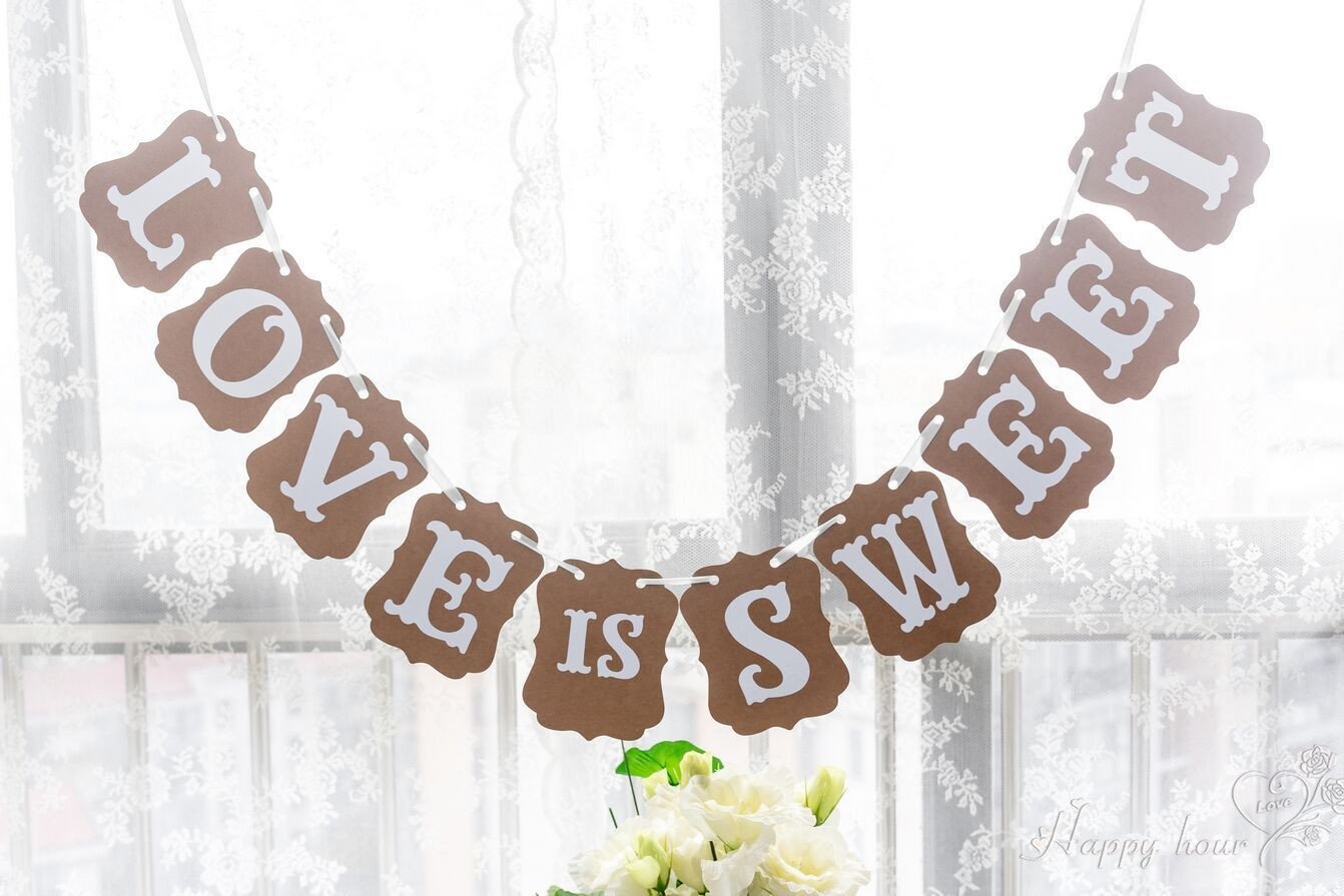 Love is Sweet Classical Vintage Wedding Gardland Decoration Banner