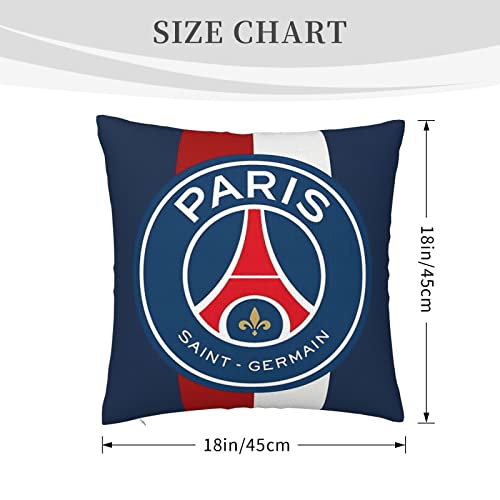 xfeiqzu Paris Saint Germain Throw Pillow Covers Square Decorative Pillowcase Cushion Case for Bedroom Living Room Couch Sofa Bed 18x18 Inch