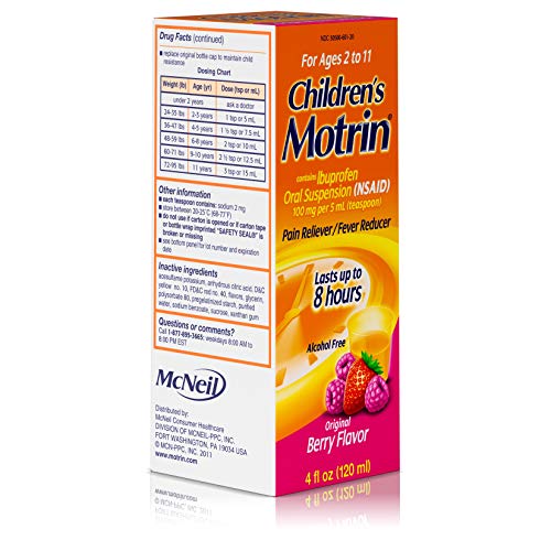 Children's Motrin Oral Suspension, Ibuprofen,Pain Relief, 4 Oz