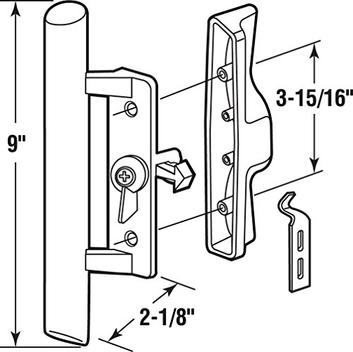 Prime-Line C 1107 Black Diecast with Hardwood Handle Surface Hook Sliding Patio Door