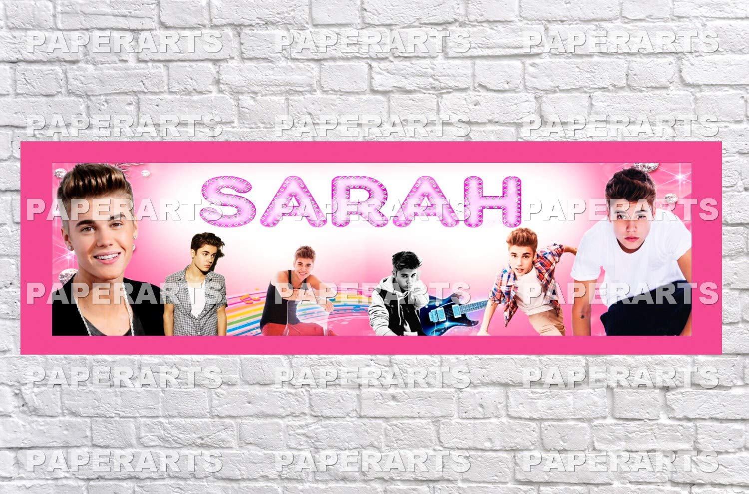 Justins Biebers #1 - Personalized Birthday Name Poster with Custom Name On it, Border Mat and Frame Options