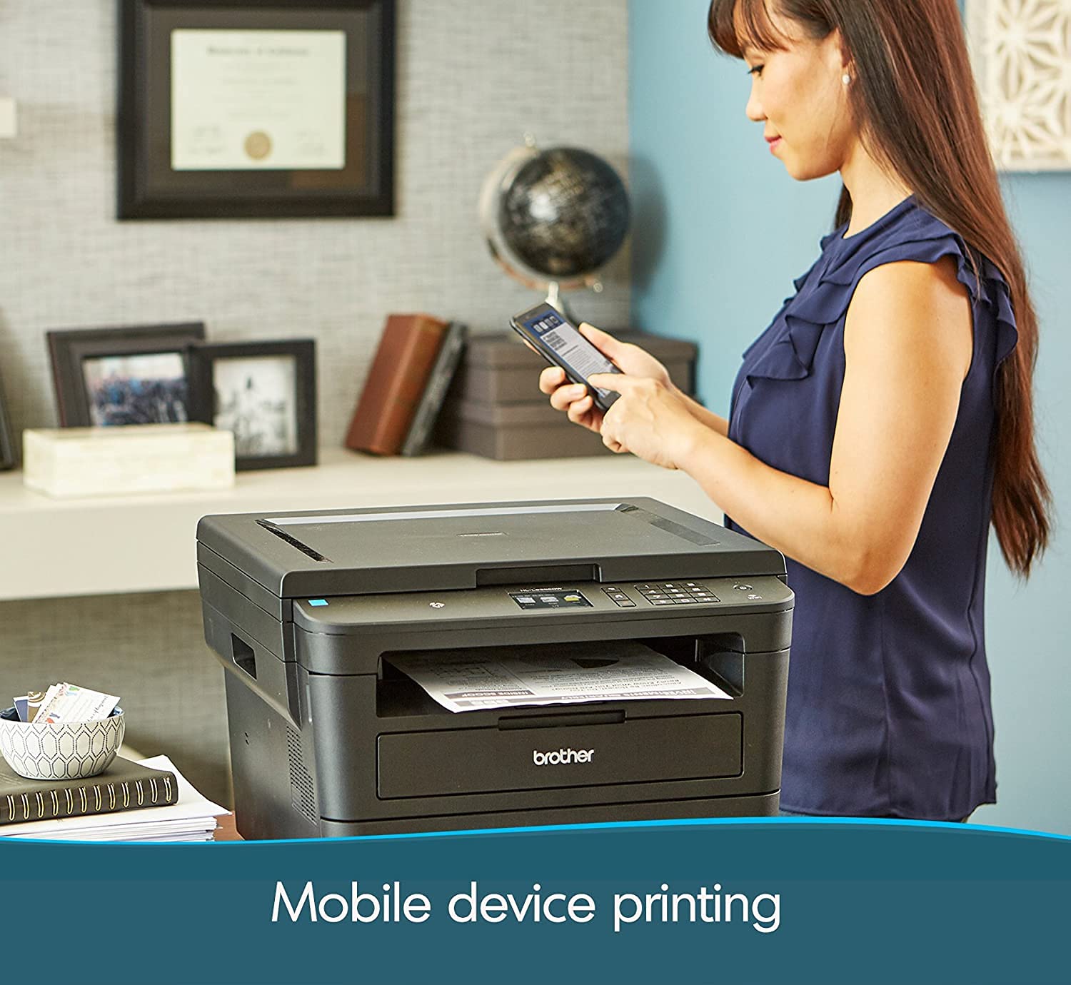 Brother L-2395DW Series Compact Monochrome All-in-One Laser Printer I Print Scan Copy I 2.7" Color LCD I Wireless | Mobile Printing I Auto 2-Sided Printing I 36 ppm + Printer Cable
