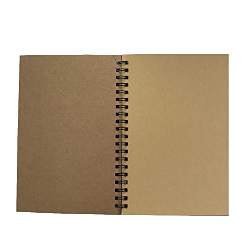 ZAYOIZY Spiral Bound Sketch Book Kraft Paper Sketch Pad Unlined Notebook, Wirebound Sketching Book/Pad for Drawing Painting