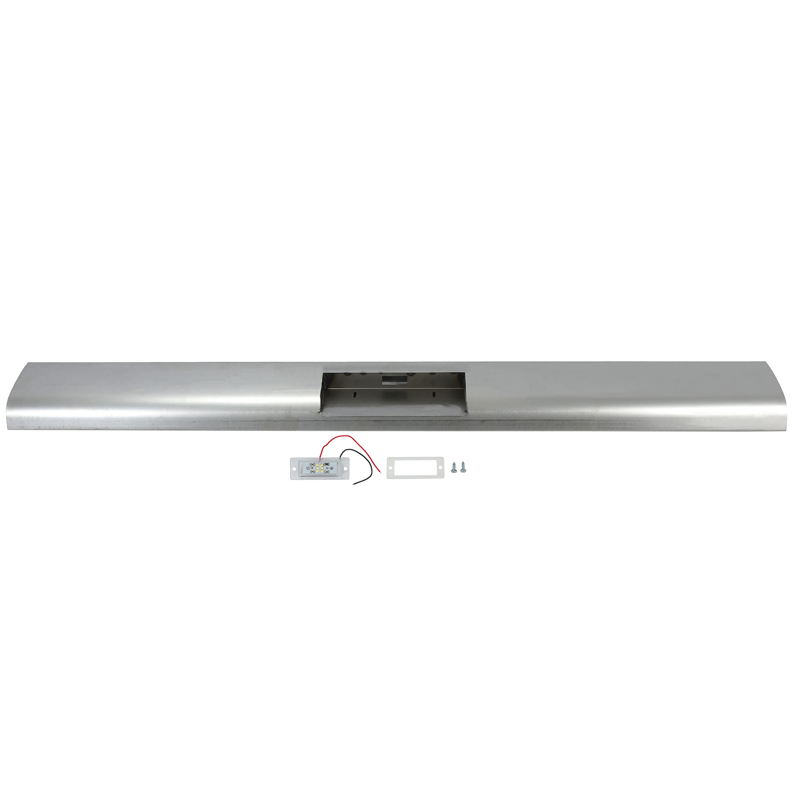 KUAFU Rear Bumper Roll Pan Compatible with 1967-1972 Ford F100 Fleetside Steel Rollpan w/License Plate Hole & LED Light