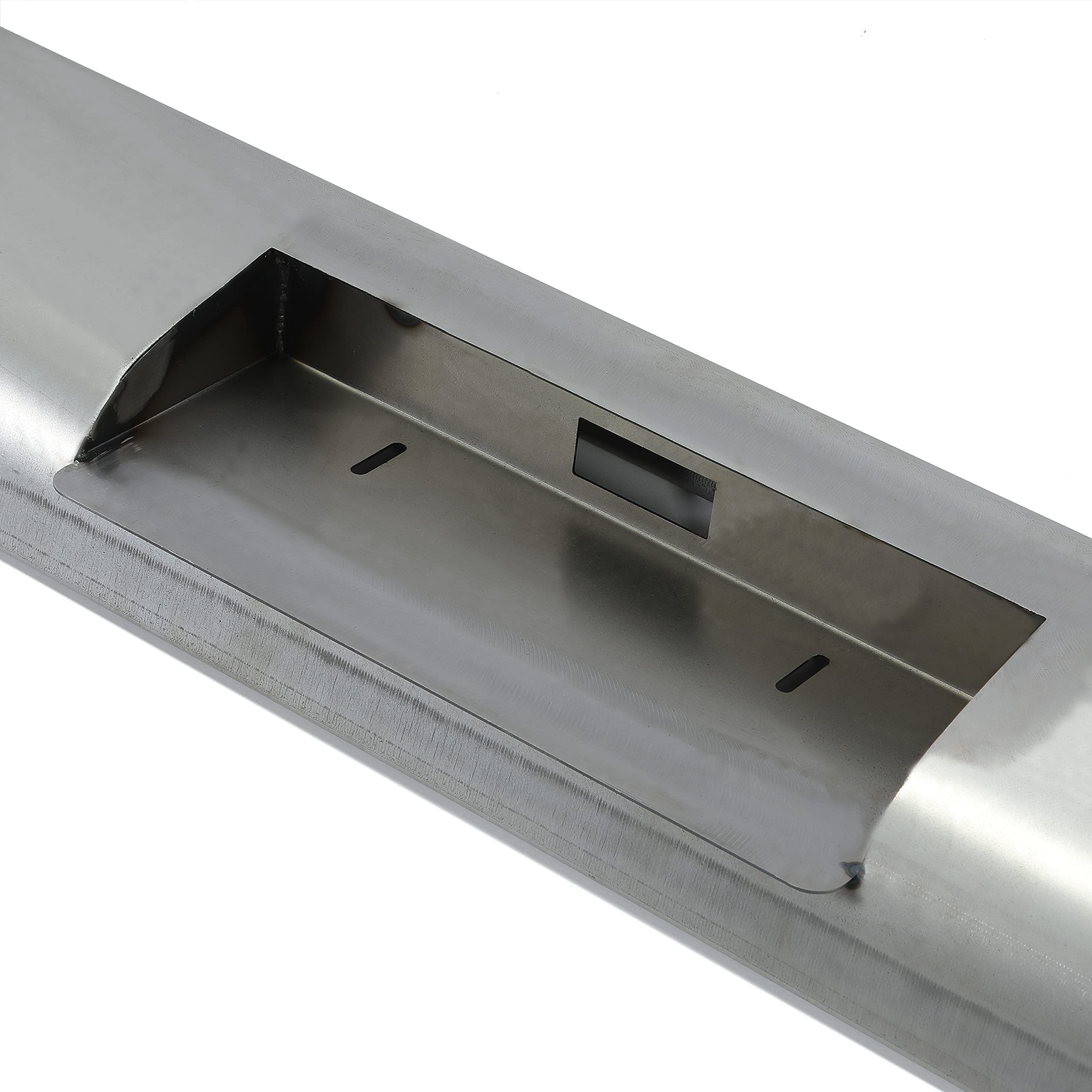 KUAFU Rear Bumper Roll Pan Compatible with 1967-1972 Ford F100 Fleetside Steel Rollpan w/License Plate Hole & LED Light
