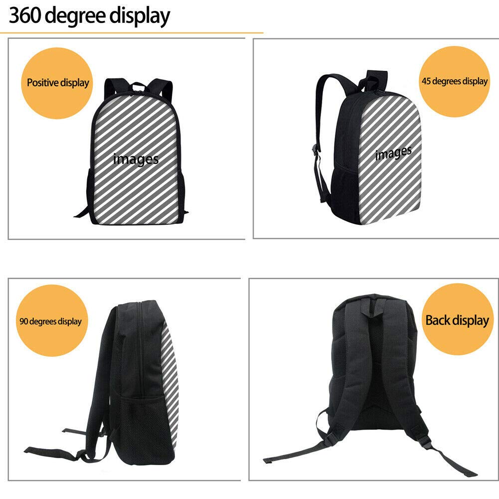 Amzbeauty Custom Design Backpack 17.3 Inch Bookbag School Rucksack for Elementary or Middle School Boys and Girls