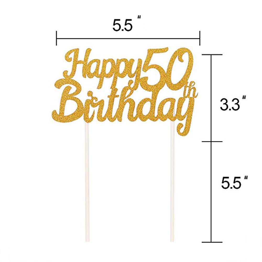 50th Birthday Cake Topper, 50th Sash Satin 50 & Fabulous Sash and Pink Rhinestone 50th Tiara for 50th Birthday Decorations and Party Supplies