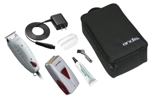 Andis 17195 Finishing Combo T-Outliner Trimmer & Pro Foil Lithium Titanium Shaver - Professional Hair Clippers and Trimmer Kit for Men