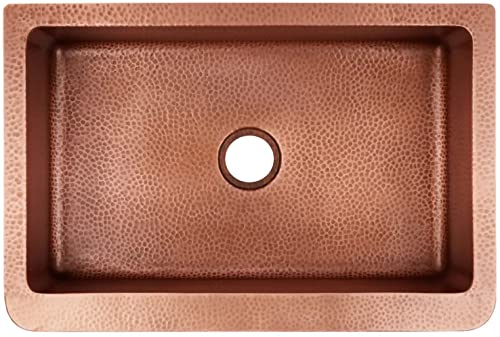 Signature Hardware 318837 Fiona 33" Farmhouse Single Basin Copper Kitchen Sink