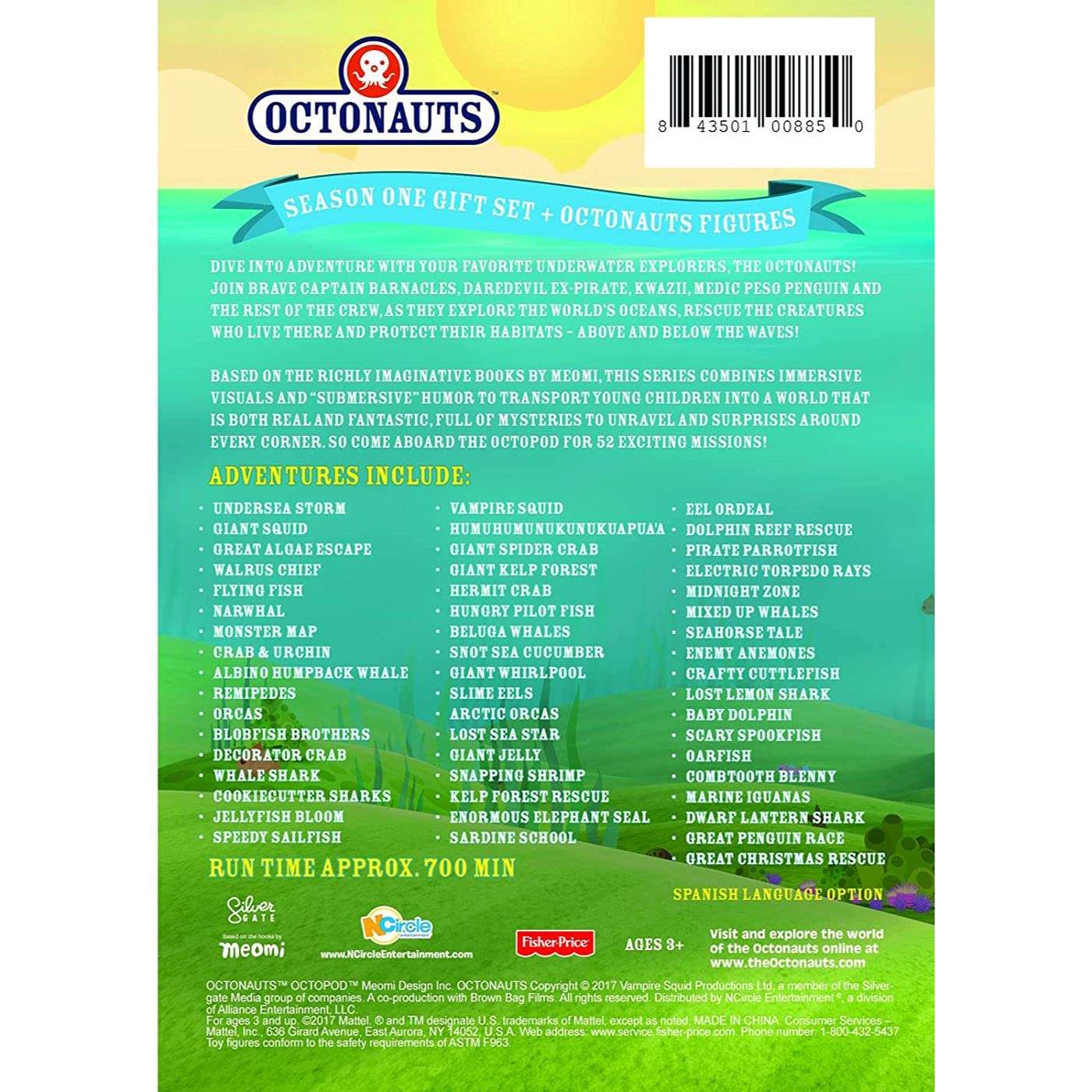 Octonauts The Complete Season 1 / 3 (6 Disc DVD -Over 16.5 Hours - 75 Episodes - 5 Toys Included Gift Set) - Captain Barnacles, Kwazii, Peso Penguin, Meomi