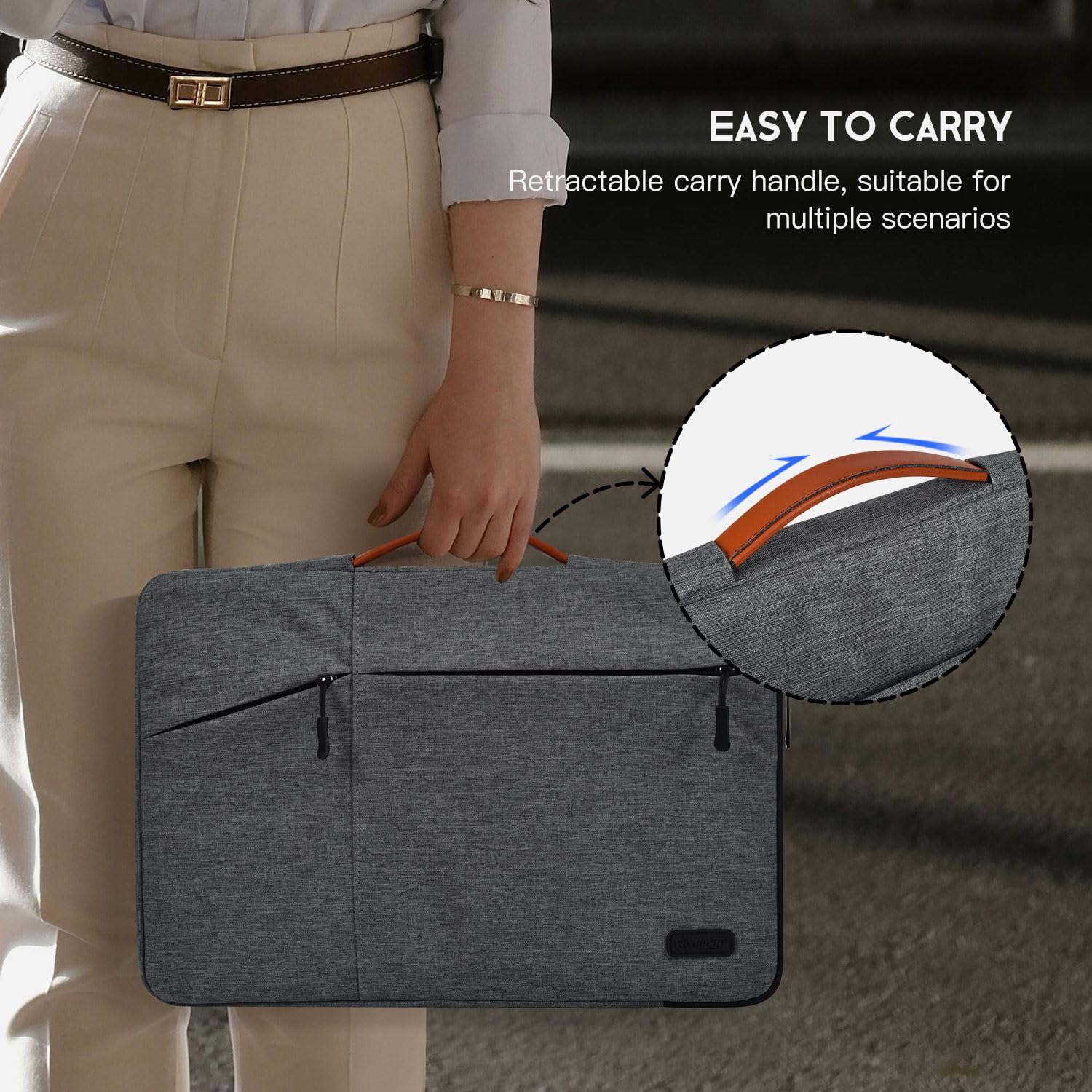 14 Inch Laptop Sleeve Case for HP 14 Laptop/HP Pavilion 14 / EliteBook, Lenovo ideaPad 14, ASUS Vivobook 14, Dell Inspiron 14, 14-in Computer Travel Bag -SpaceGrey