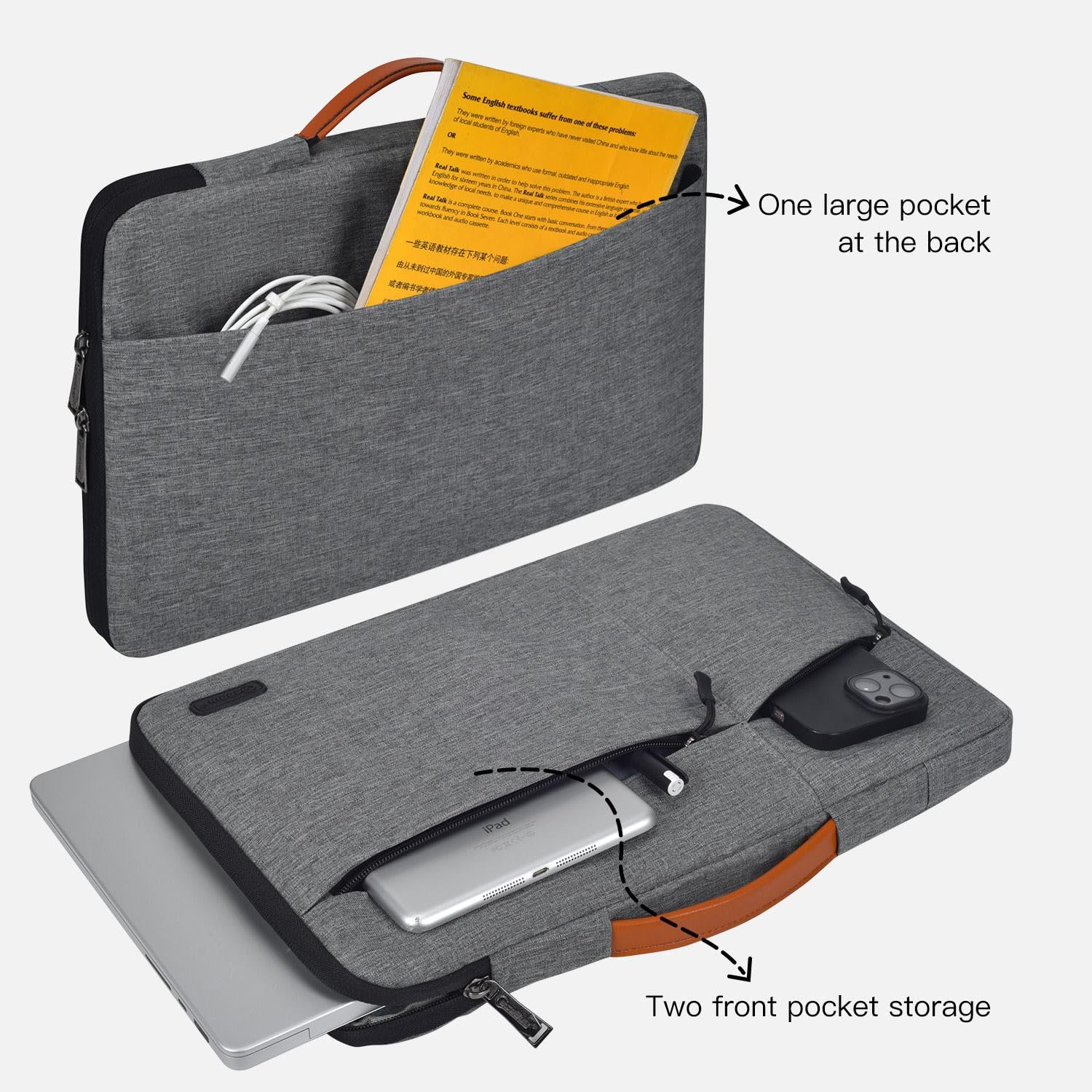 14 Inch Laptop Sleeve Case for HP 14 Laptop/HP Pavilion 14 / EliteBook, Lenovo ideaPad 14, ASUS Vivobook 14, Dell Inspiron 14, 14-in Computer Travel Bag -SpaceGrey