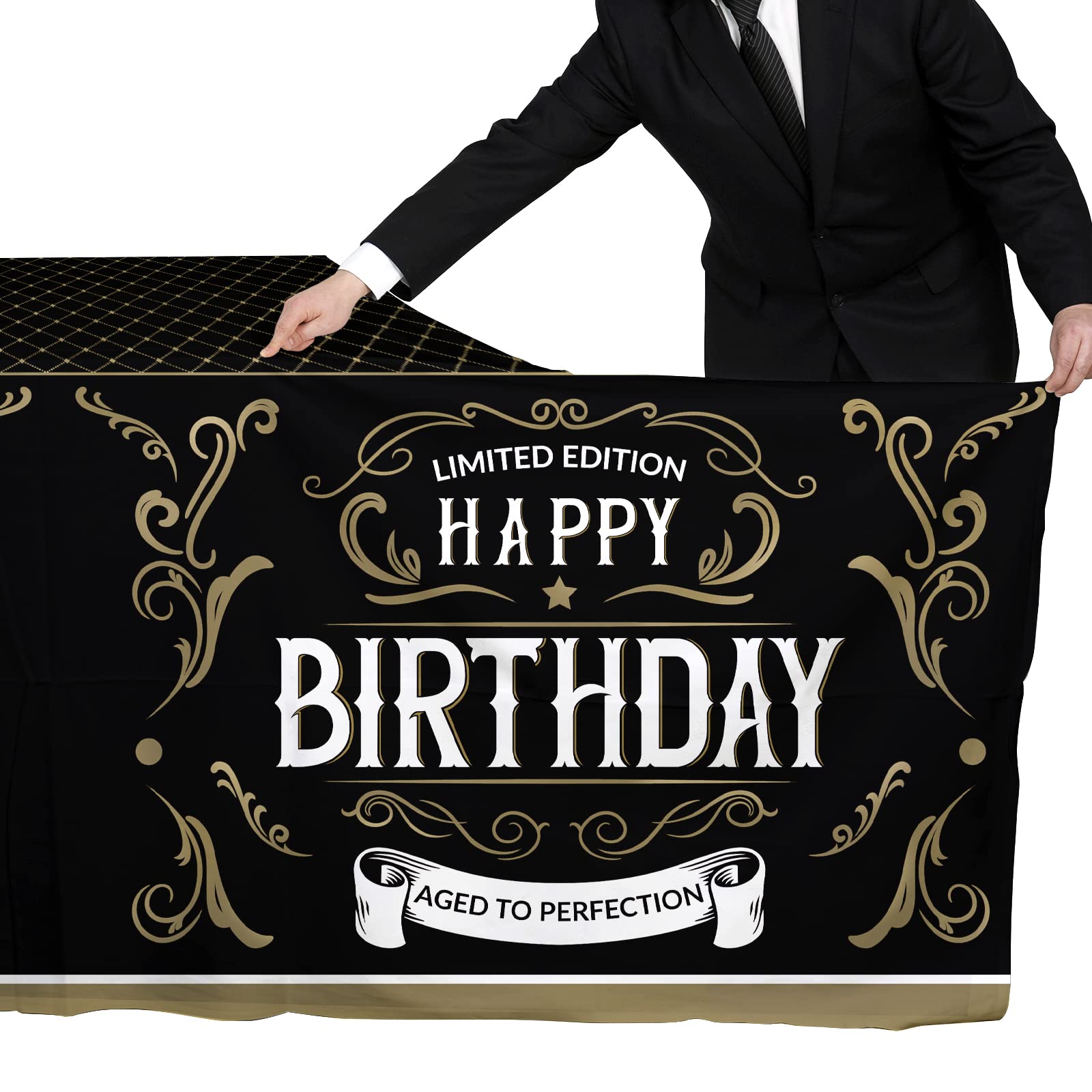 Birthday Party Supplies Disposable Tablecloth Plastic Waterproof Table Cover for 90th 80th 70th 60th 50th 40th 30th Birthday Party Decorations, 3 Pack 54X108inch