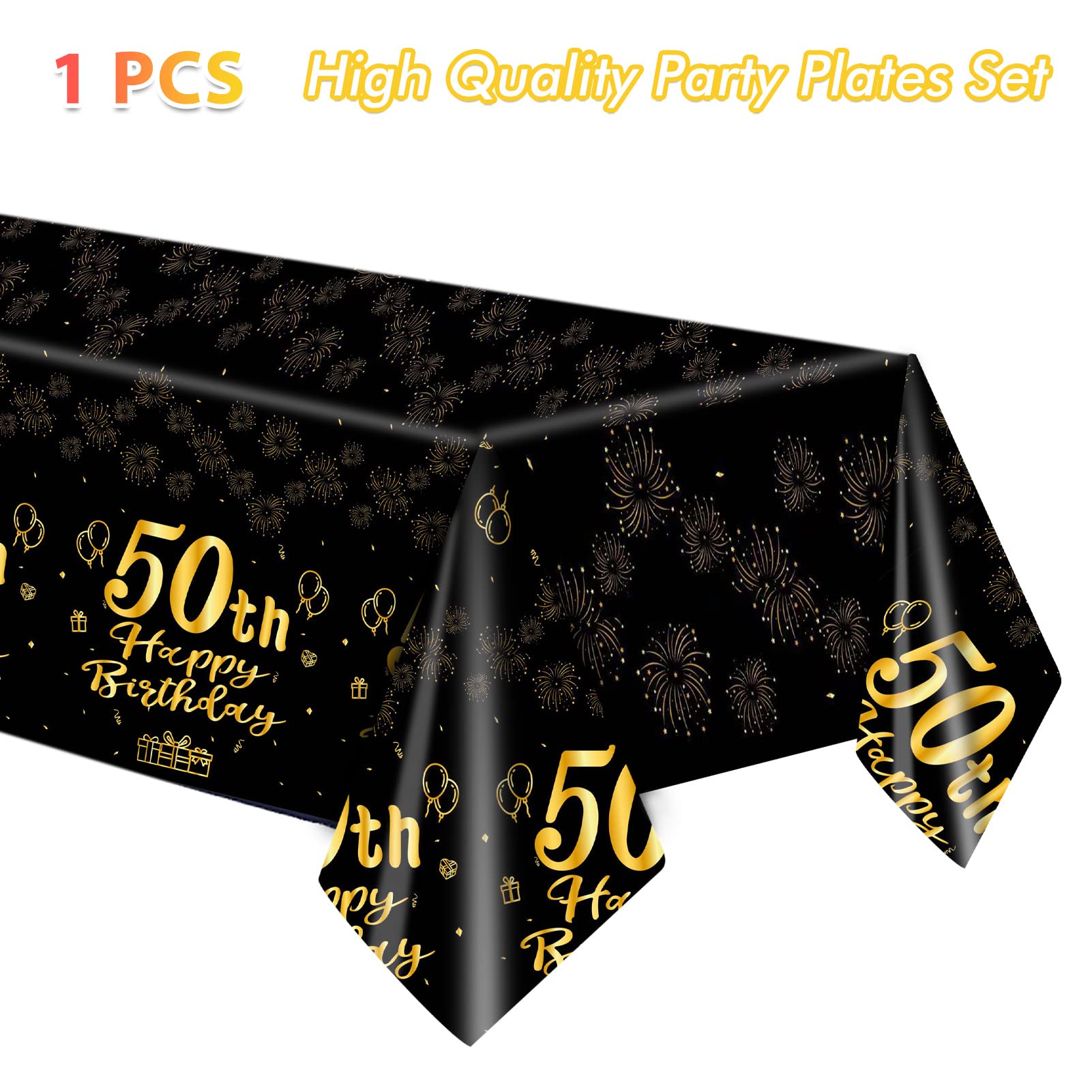 Juhap 41Pcs 50th Birthday Decorations Back in 1973 50th Wedding Anniversary Decorations for Men Women 50 Years Theme Party Supplies Tableware Set Includes Plates Napkins and Tablecloth, Service for 20