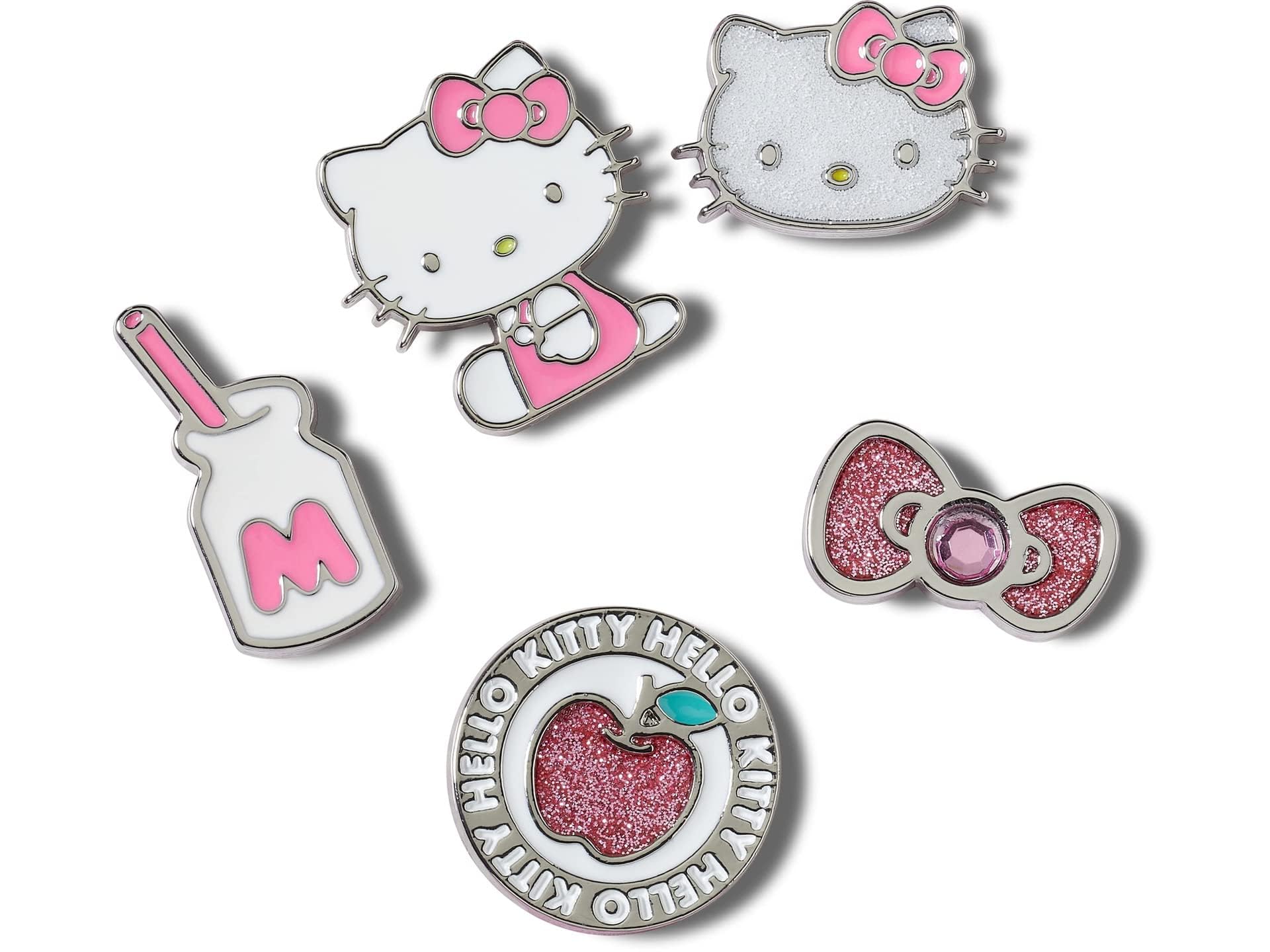 Crocs Jibbitz 5-Pack Hello Kitty and Friends Sparkly Shoe Charms, Jibbitz Shoe Charms, Sanrio Crocs Charms
