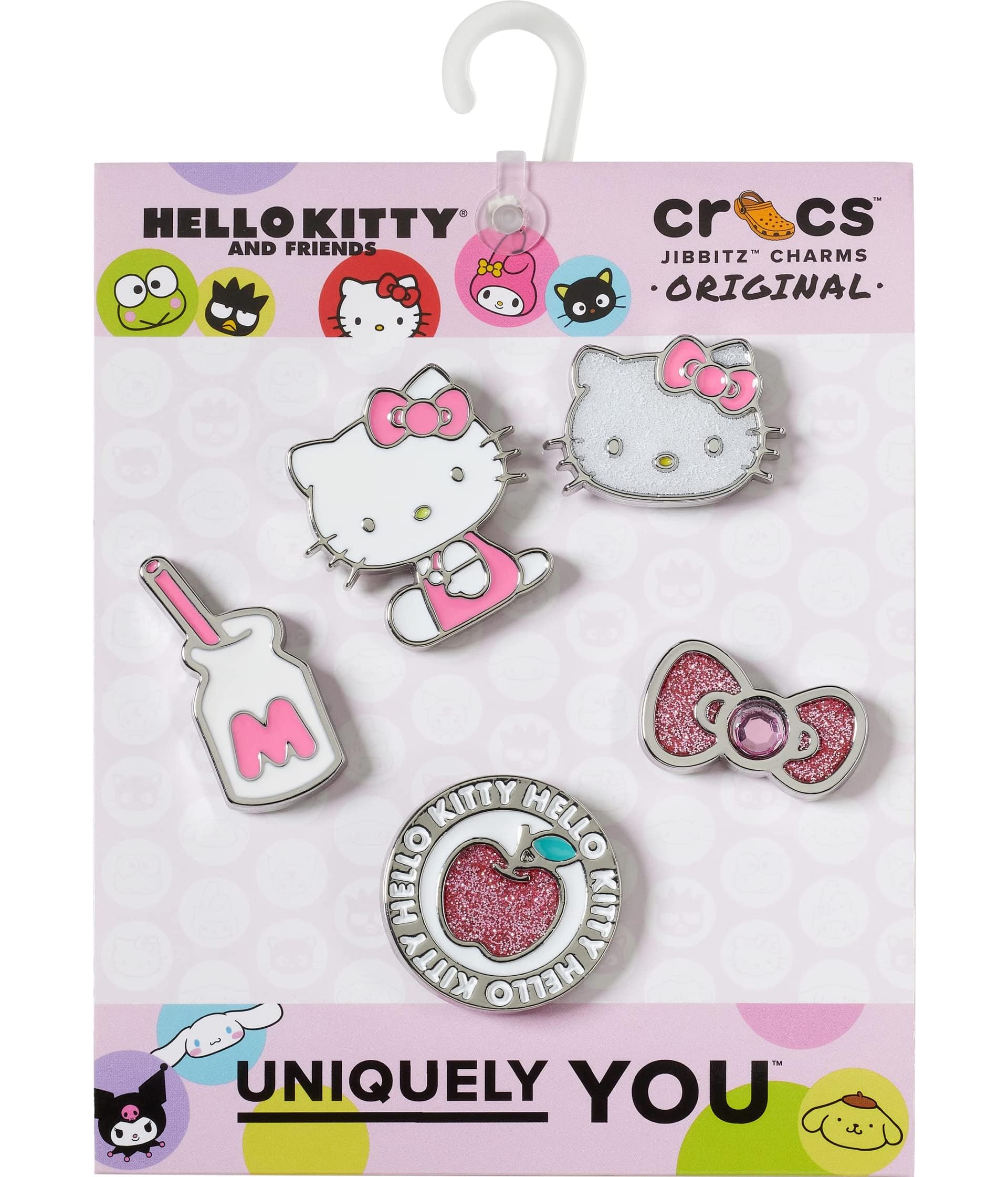 Crocs Jibbitz 5-Pack Hello Kitty and Friends Sparkly Shoe Charms, Jibbitz Shoe Charms, Sanrio Crocs Charms