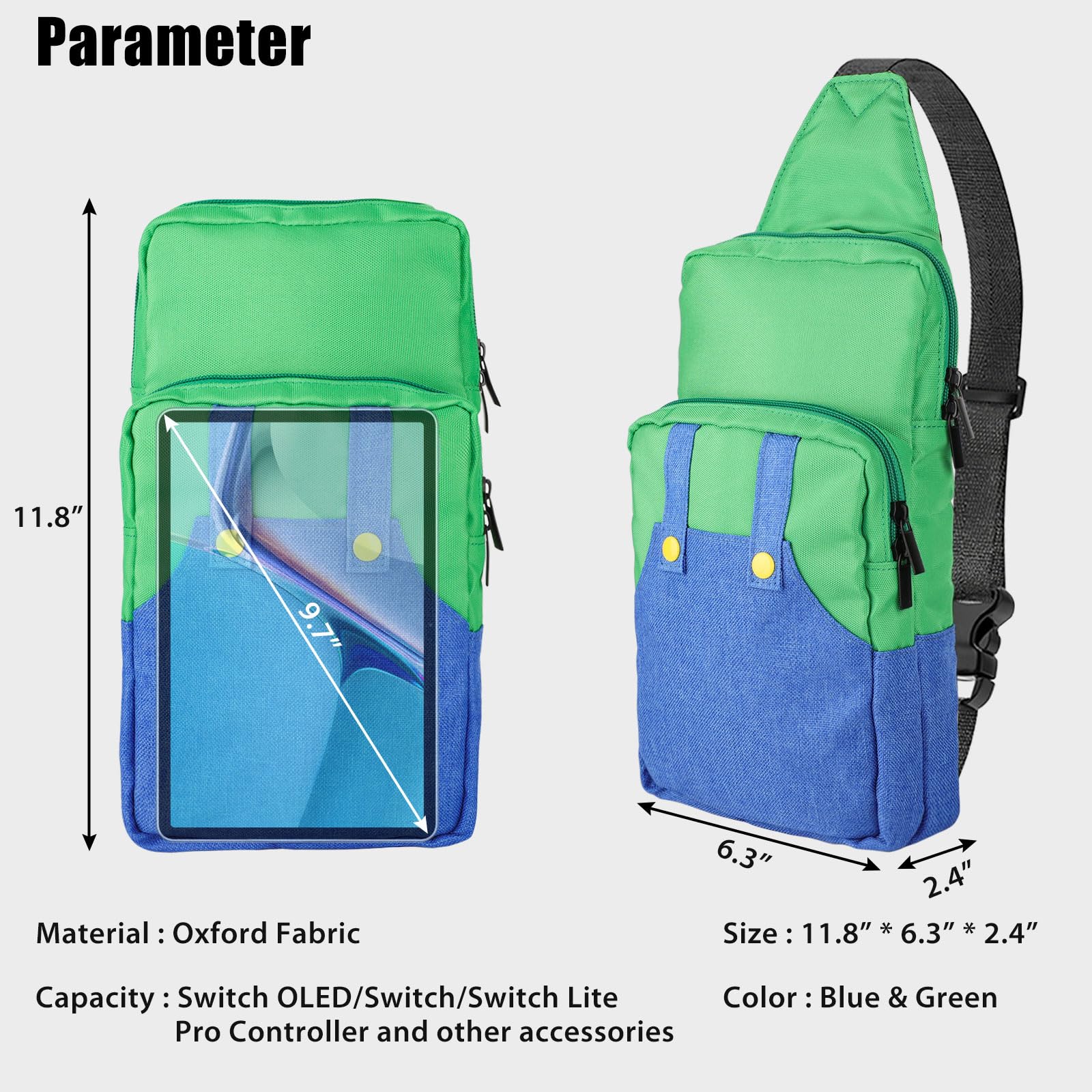 Cute Travel Bag for Nintendo Switch/Lite/OLED/Steam Deck, Small Sling Portable Waterproof Backpack Carrying Crossbody Shoulder Chest Gaming Bag Case for NS SD Console Dock Joy-Cons Accessories Storage