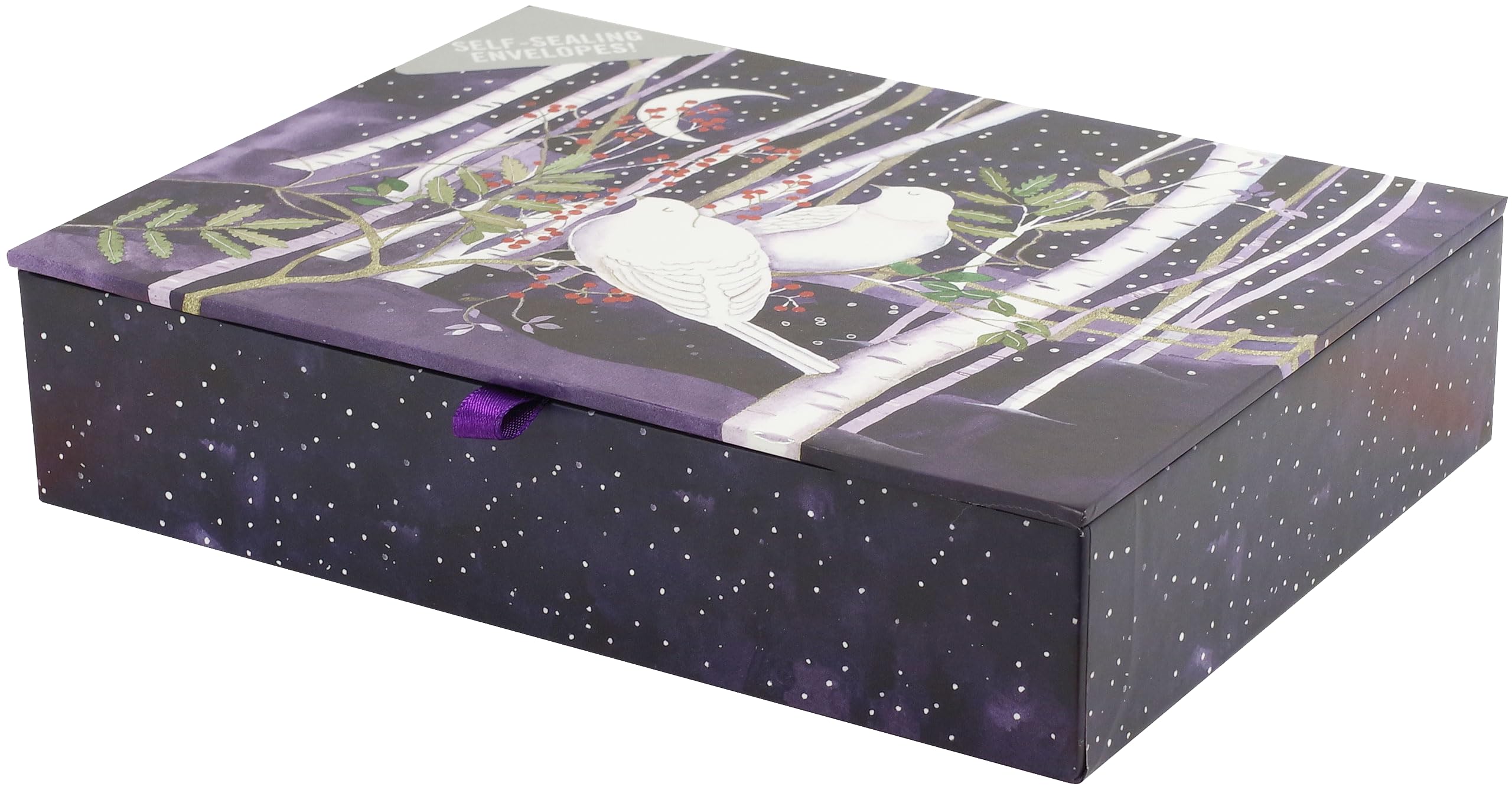 Doves in White Birches Deluxe Boxed Holiday Cards (Christmas Cards, Greeting Cards)